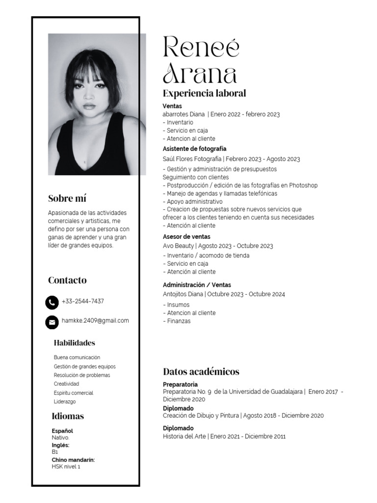 María Reneé Pérez Arana Currículum | PDF