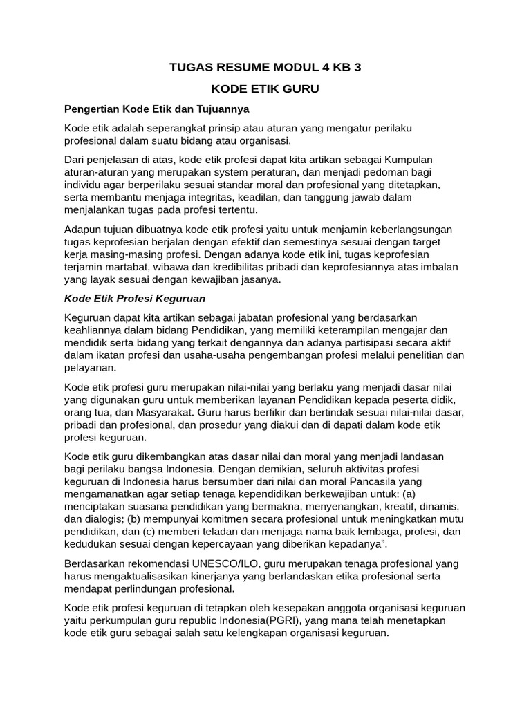 Tugas Resume Modul 4 KB 3 | PDF | Karier & Perkembangan