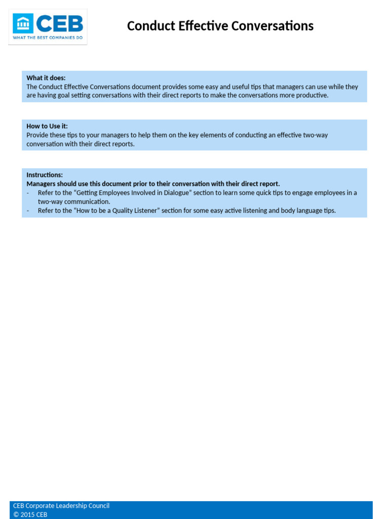 4.2 Conduct Effective Conversations | PDF | Body Language | Conversation
