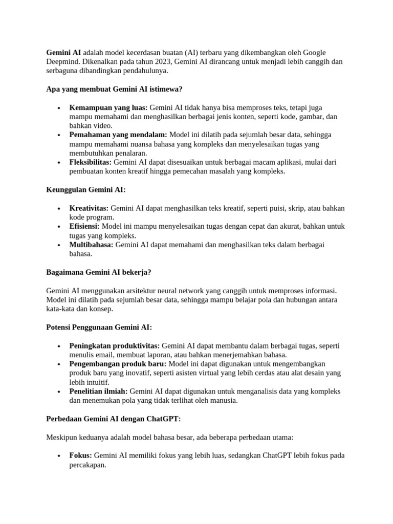 Tentang Gemini AI | PDF