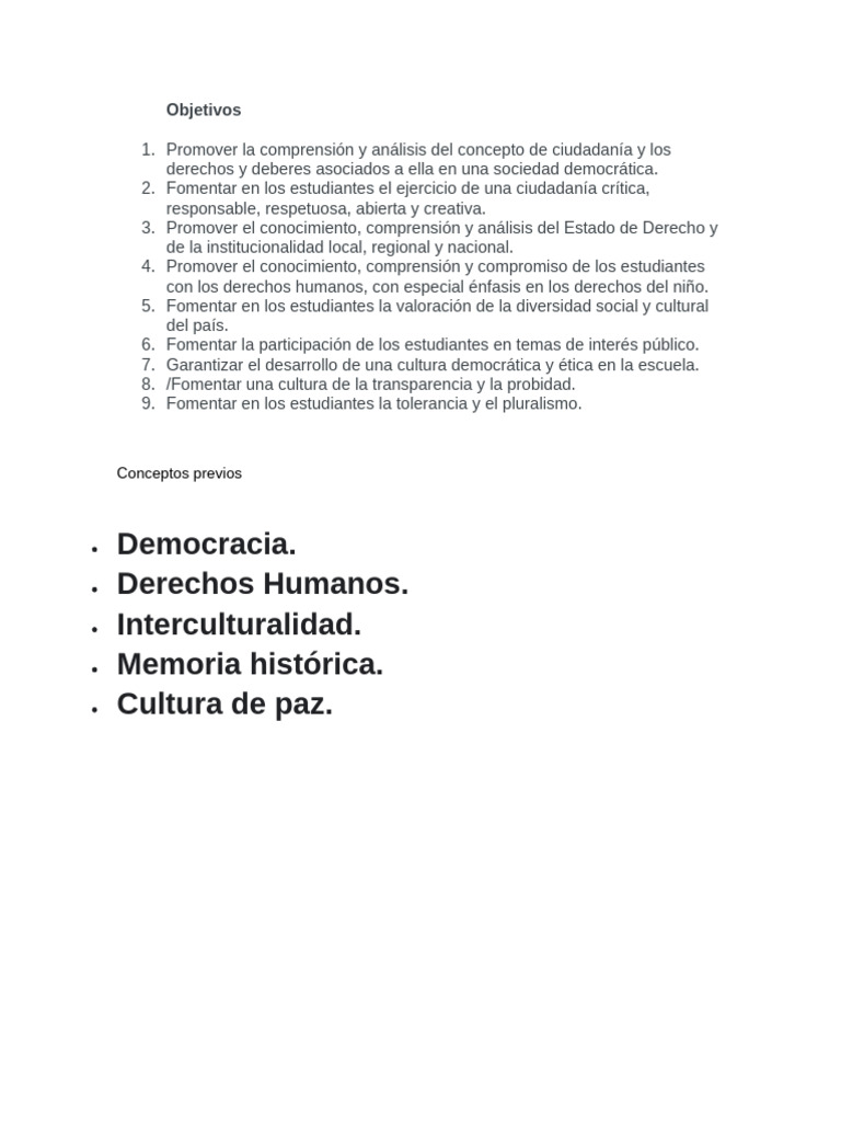 Formación Ciudadana y Democracia | PDF