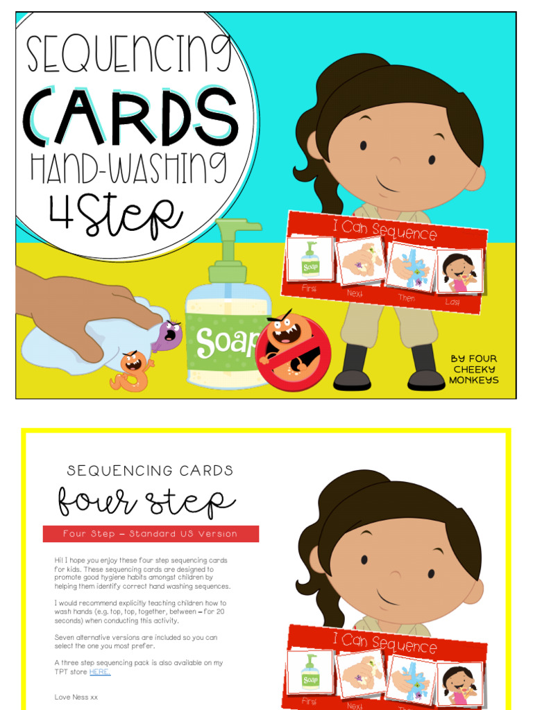 Hand Washing Sequencing Cards | PDF | Hand Washing | Prevention