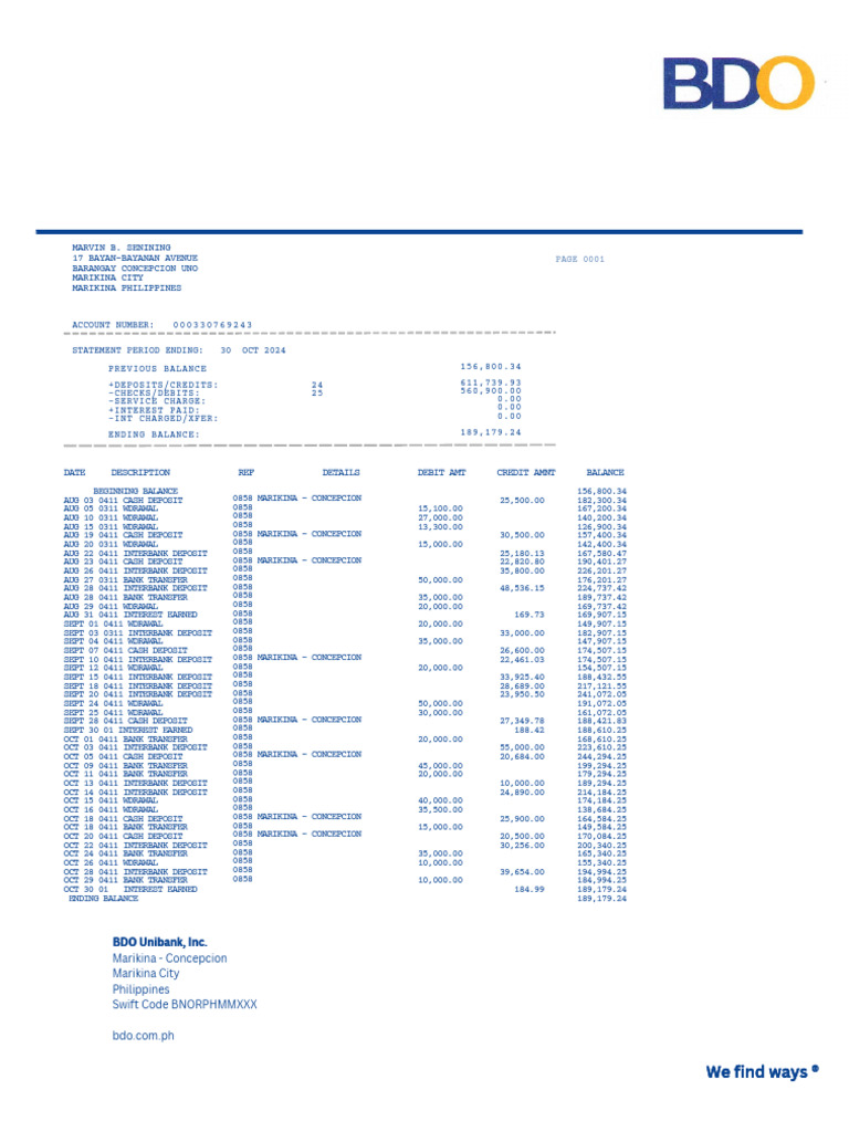 Bdo Statement - 20241119 - 102457 - 0000 | PDF | Companies Of The ...