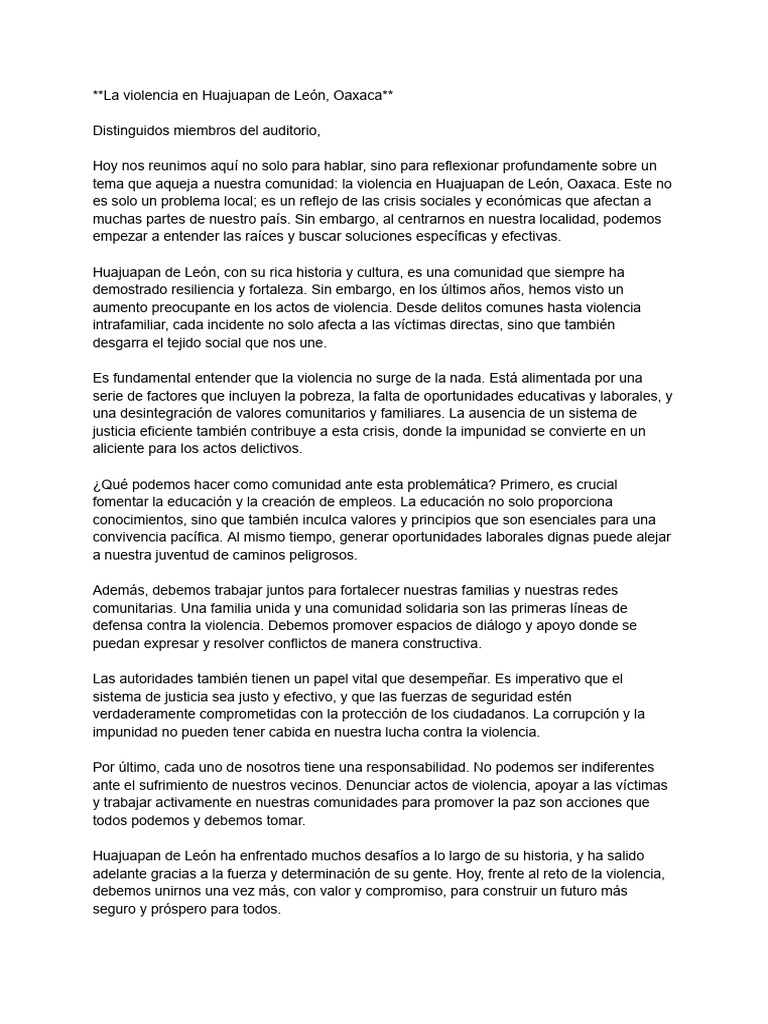 Texto Oratoria 2 | PDF | Violencia | Psicología Social