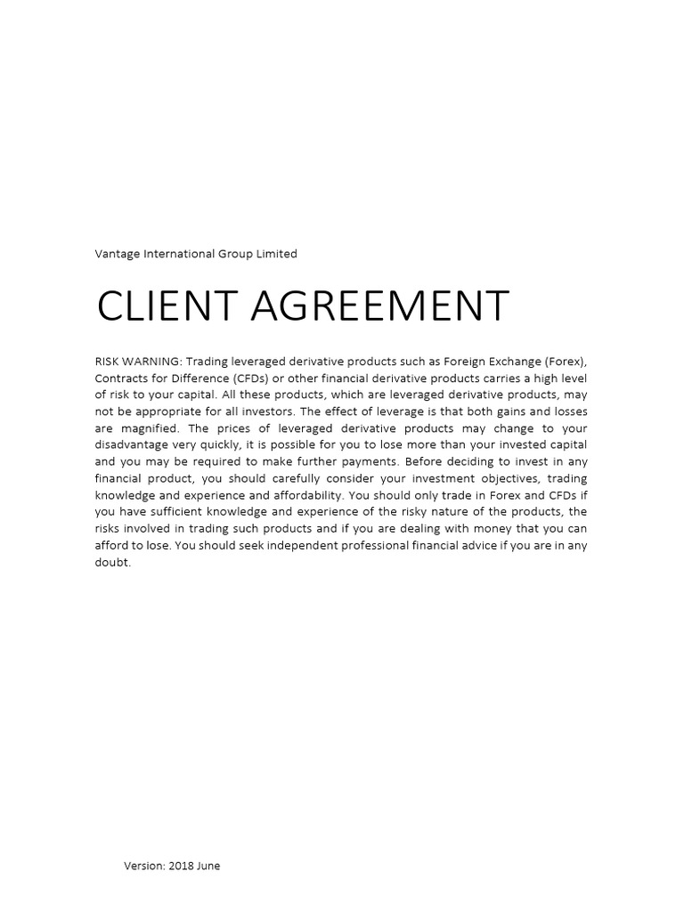Client Agreement | PDF | Indemnity | Credit Card