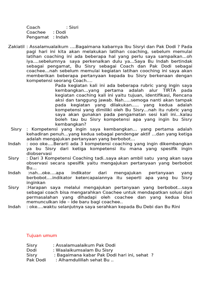 Teks Coaching Demostrasi | PDF