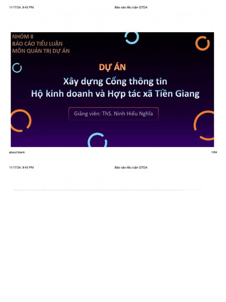 Báo Cáo Tiểu Luận QTDA | PDF