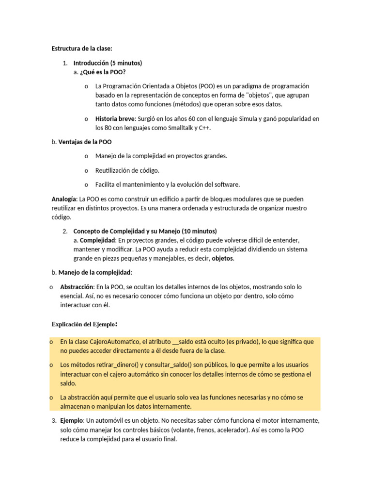UNIDAD 1 Concepto Fundamentales de La POO | PDF | Programación ...