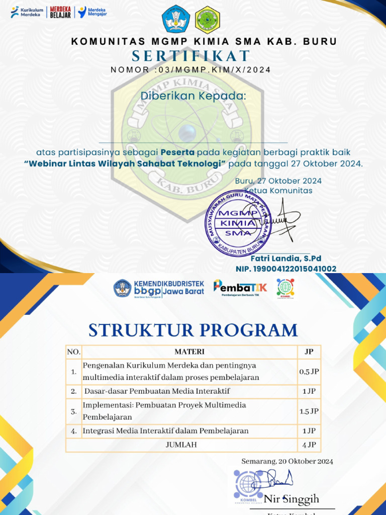 Sertifikat SURIANI, S.PD | PDF