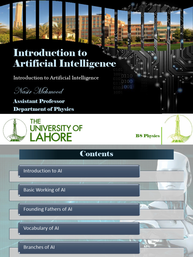 AI Lecture Intro to AI | PDF | Artificial Intelligence | Intelligence ...