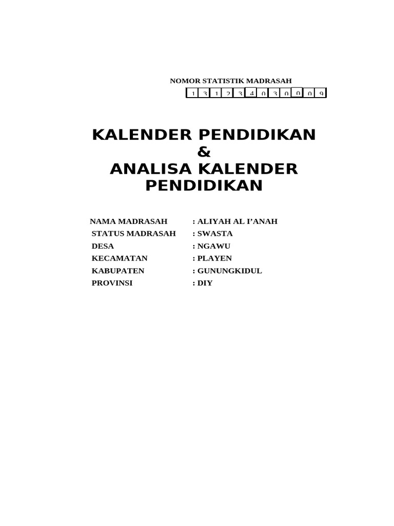 9 - Kalender Pendidikan | PDF