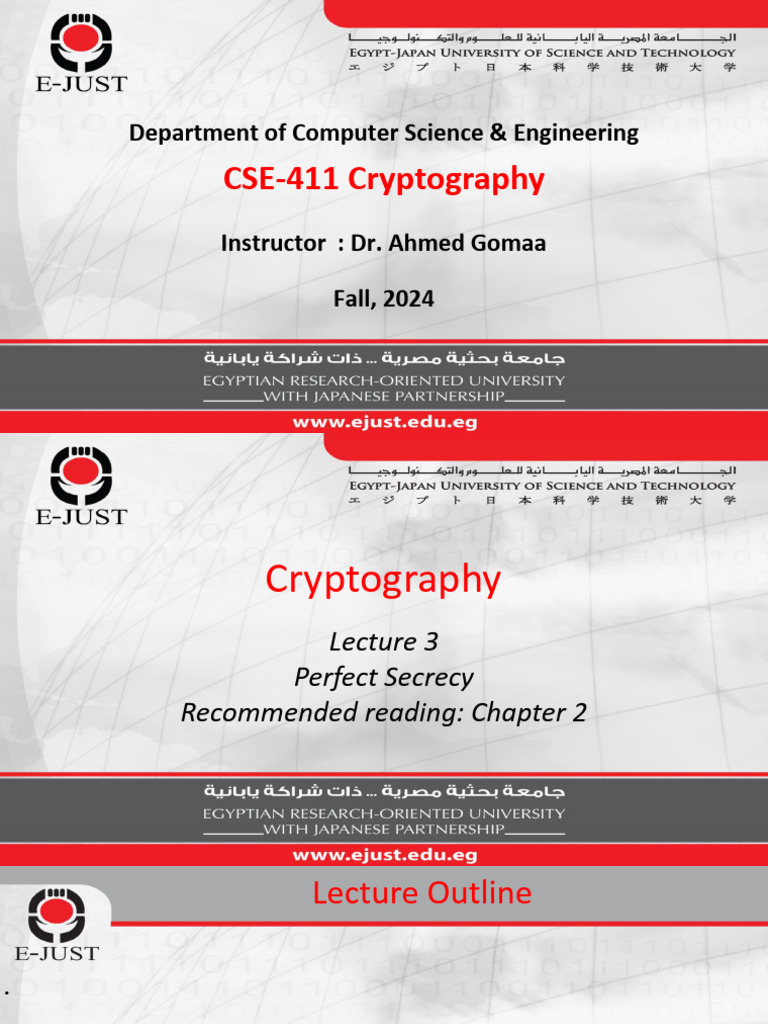 Lecture 3 - Perfect Secrecy | PDF | Secrecy | Computer Security