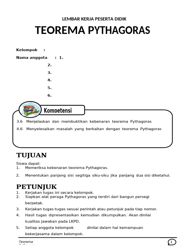 LKPD Teorema Pythagoras | PDF