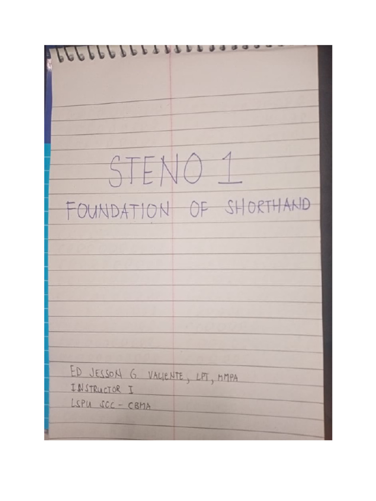 Week 3 - Lecture Guide - Steno1 | PDF