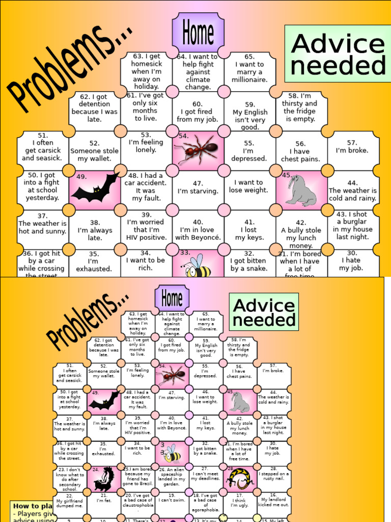 Board Game Advice Needed Fun Activities Games - 762 | PDF