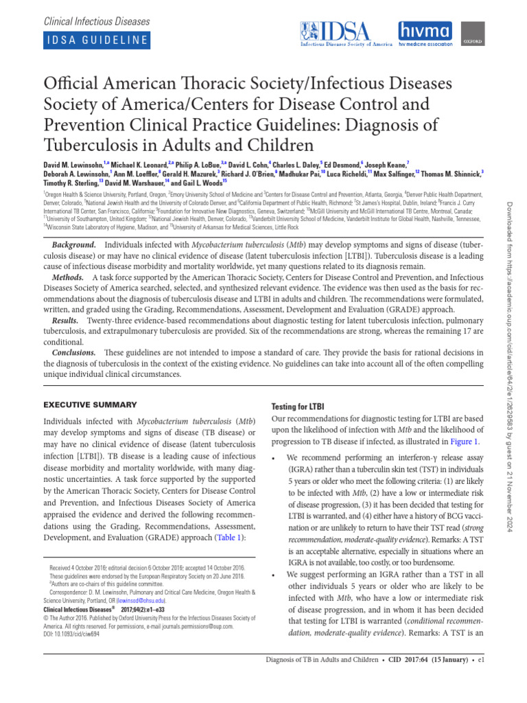 Ciw 694 | PDF | Tuberculosis | Clinical Medicine