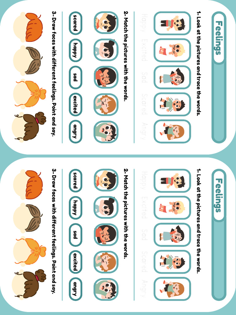 Feelings Worksheet in Turquoise White Cute Style | PDF | Self-Improvement