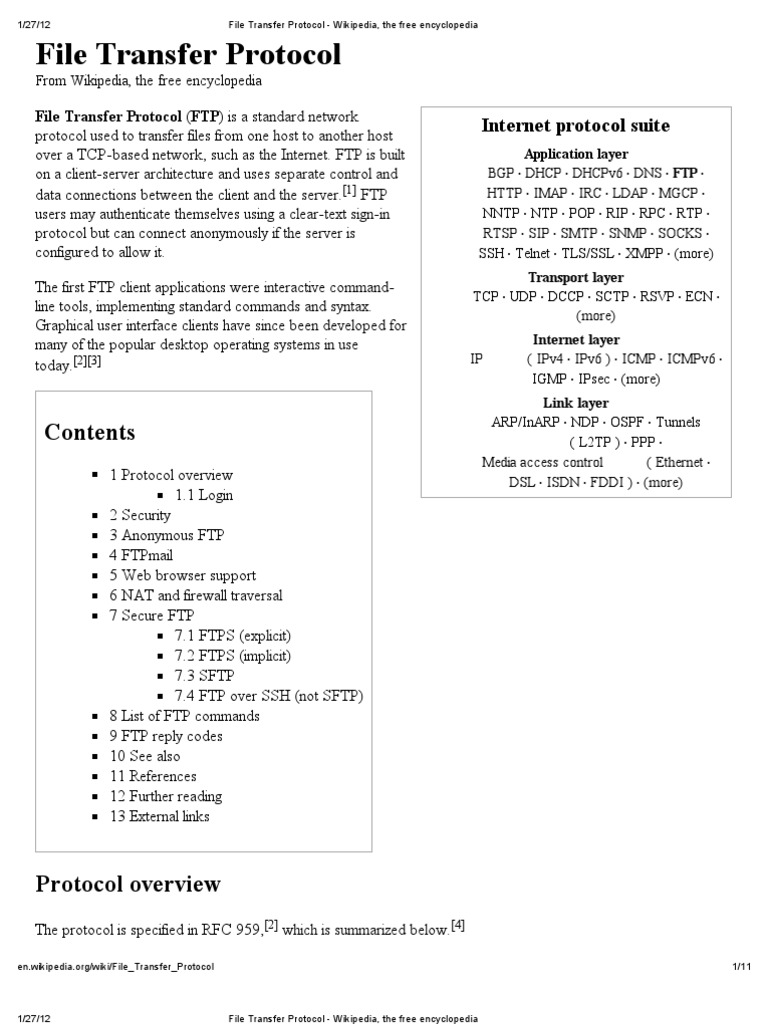 File Transfer Protocol | PDF | File Transfer Protocol | Internet Architecture
