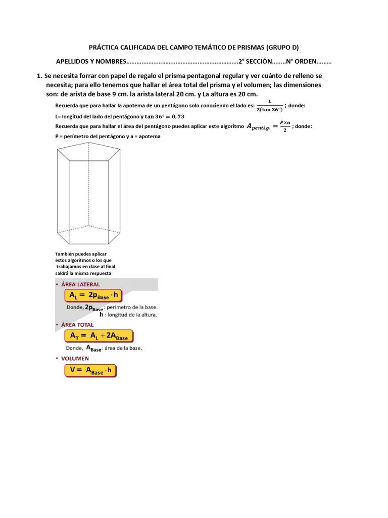 Prác. Calif. Prismas (Grupo D) | PDF