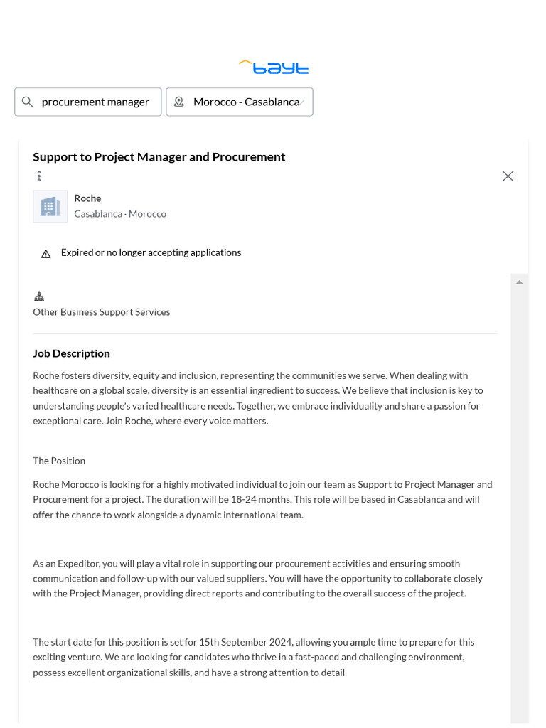 Roche Support Procurement PM | PDF | Procurement | Business