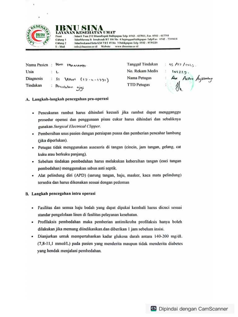 Bundle IDO Pencabutan Gigi | PDF