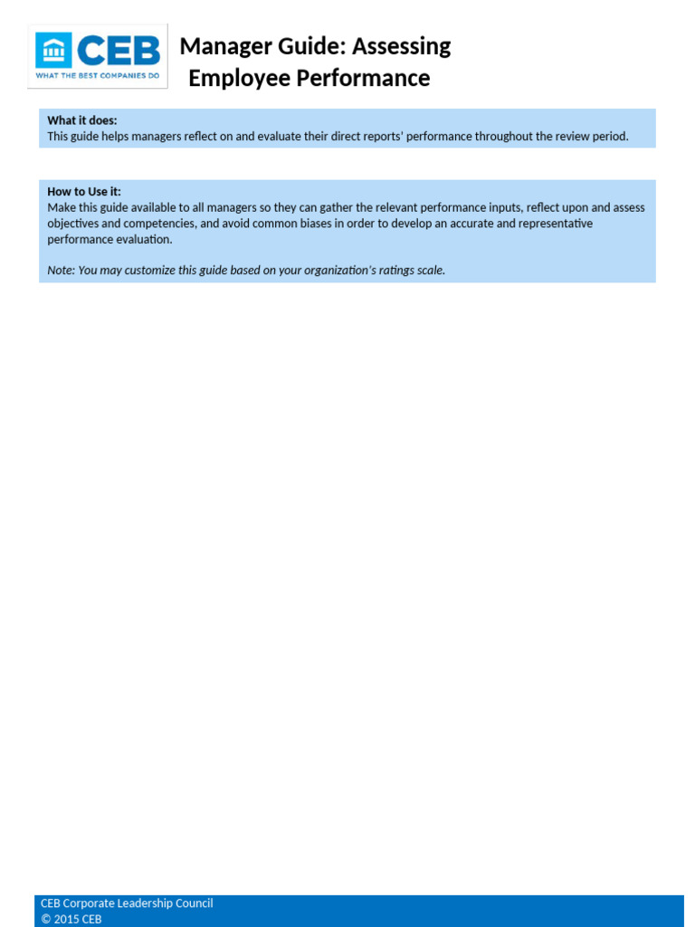Employee Performance Assessment Guide | PDF | Performance Appraisal | Bias