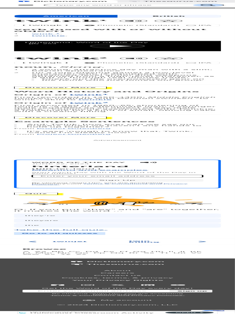 TWINK Definition & Meaning | PDF | Linguistics