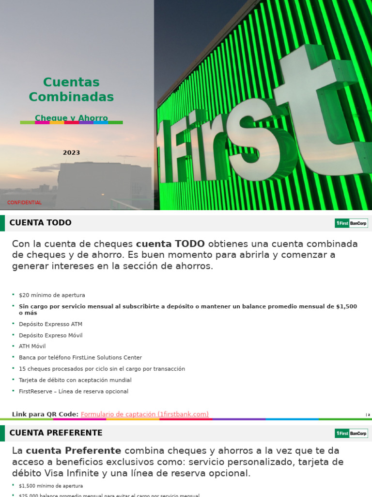 Cuentas Combinadas: Cheques y Ahorros 2023 | PDF | Tarjeta de débito ...