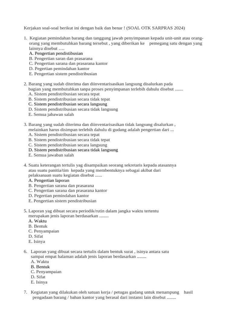Soal Lat Otk Sarpras - 2024 | PDF