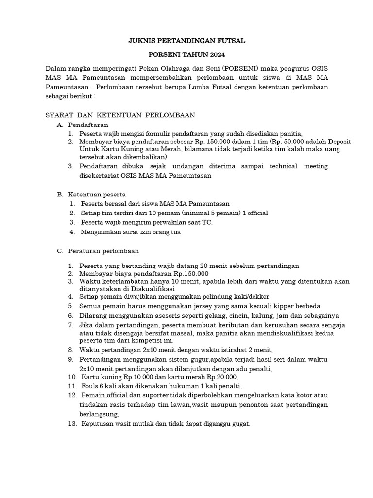 Juknis Futsal | PDF