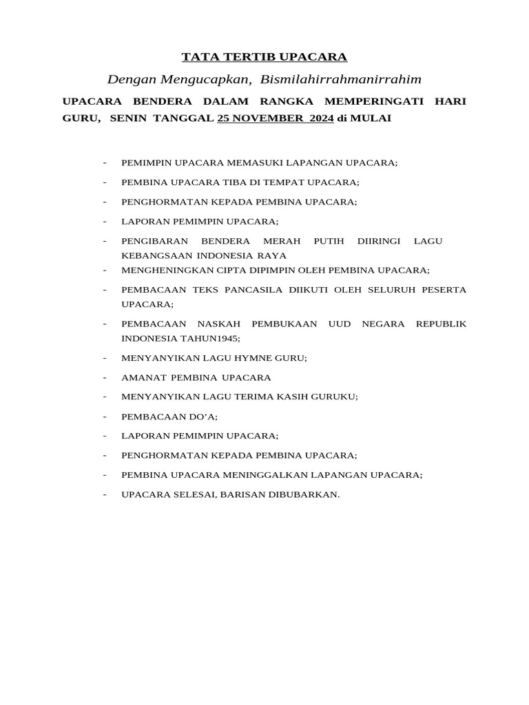 Tata Tertib Upacara | PDF | Agama & Spiritualitas
