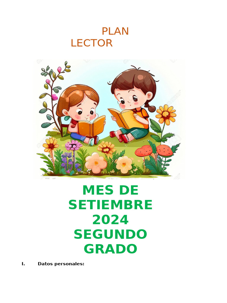 Plan Lector 2° Grado Setiembre | PDF | Hogar y jardín