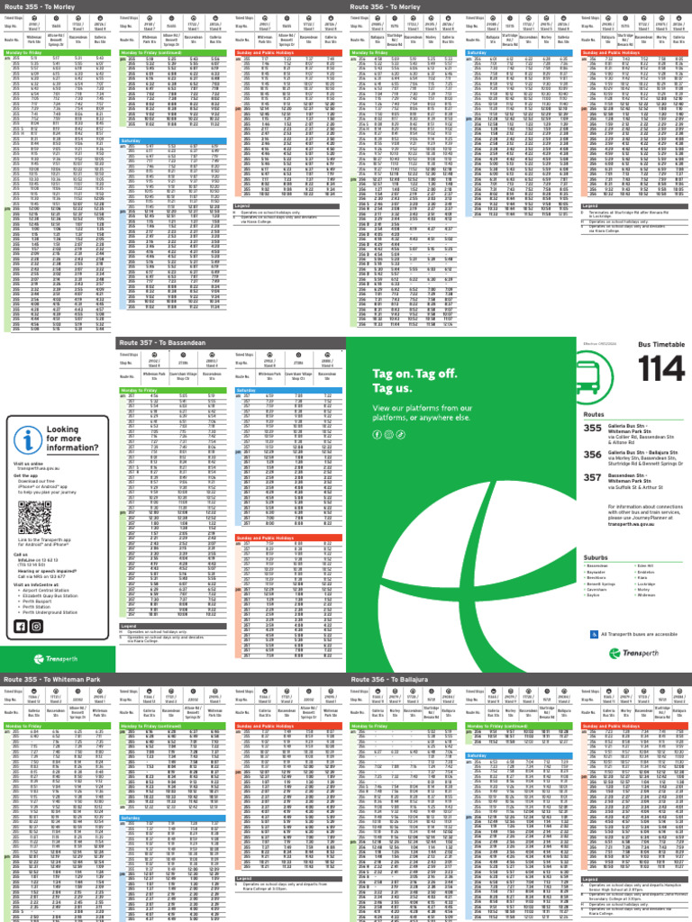 Transperth Revised Bus Timetable 114 20241209 | PDF