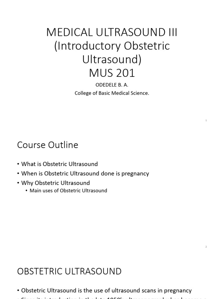 Medical Ultrasound III Mus 201 (Obst) | PDF | Medical Ultrasound | Pregnancy