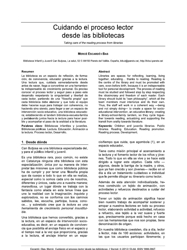 Cuidando El Proceso Lector | PDF
