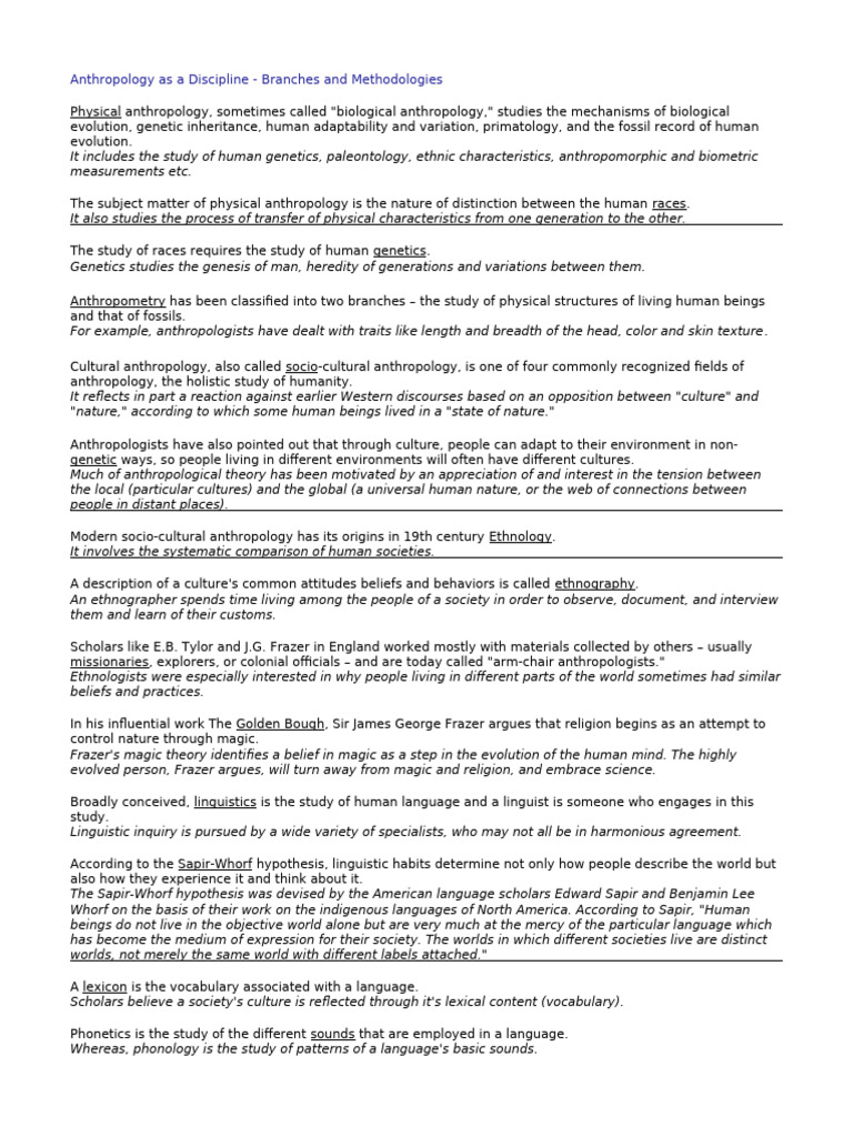 DSST Anthropology As A Discipline 2 | PDF | Gene | Heredity