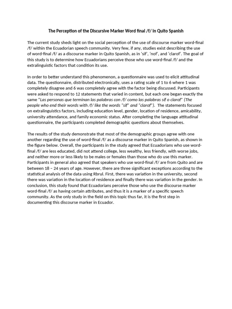 Abstract Quito Study Word Final F | PDF | Questionnaire | Human Communication