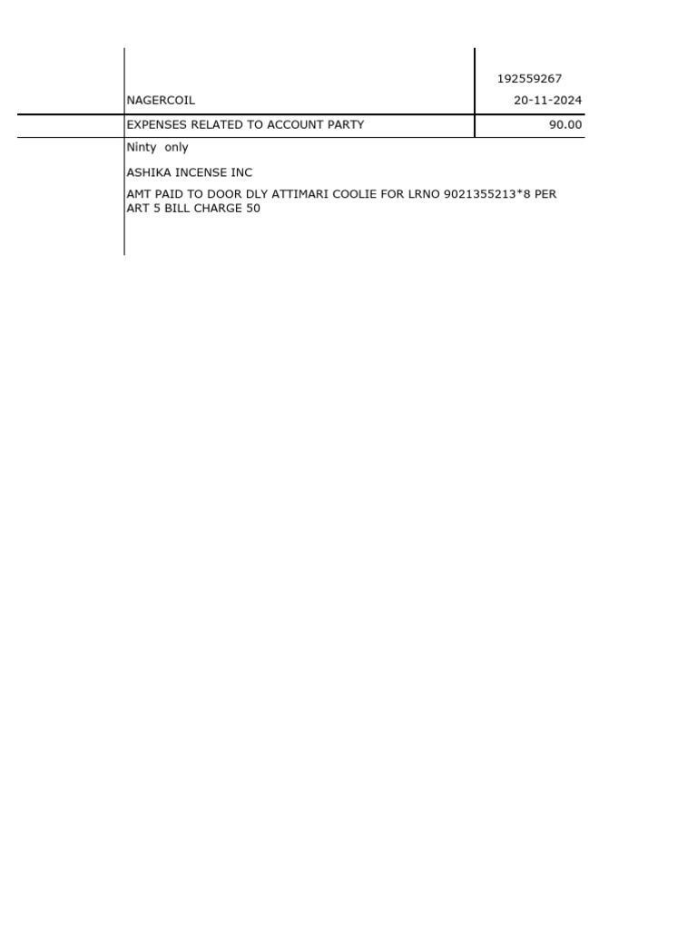 Payment Voucher for Delivery Expenses | PDF