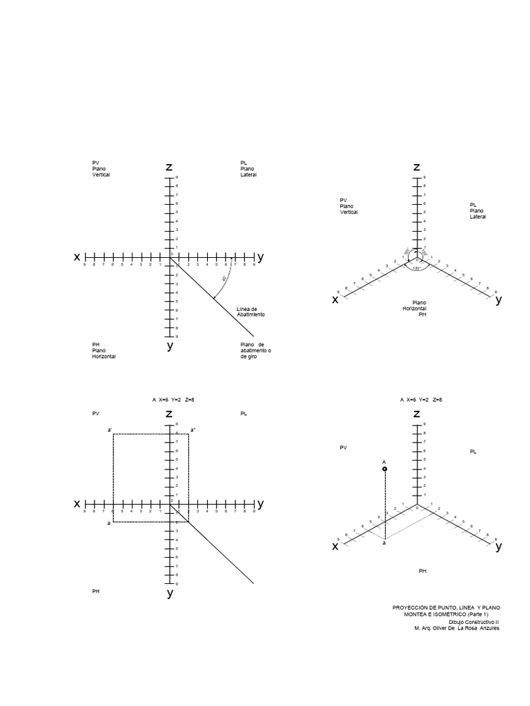 Montea e Isométrico Ejercicios 1 | PDF | Geometría