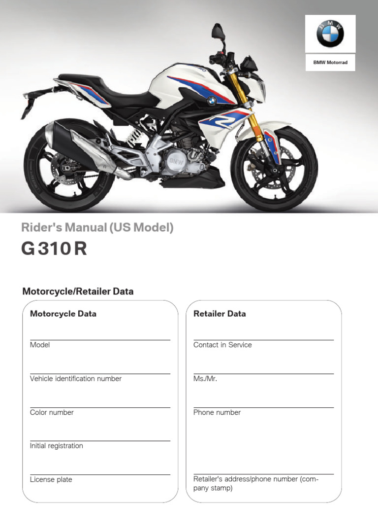 Rider's Manual (US Model) : BMW Motorrad | PDF | Motorcycle | Headlamp