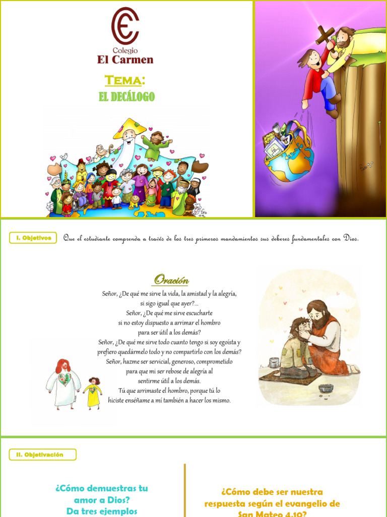 Reli 1ro - Vi Unidad - El Decalogo | PDF | Diez Mandamientos | Amor