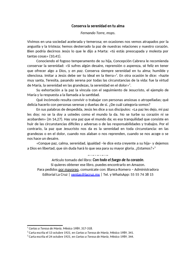 78 Conserva - La - Serenidad - en - Tu - Alma - GC | PDF | Creencia ...