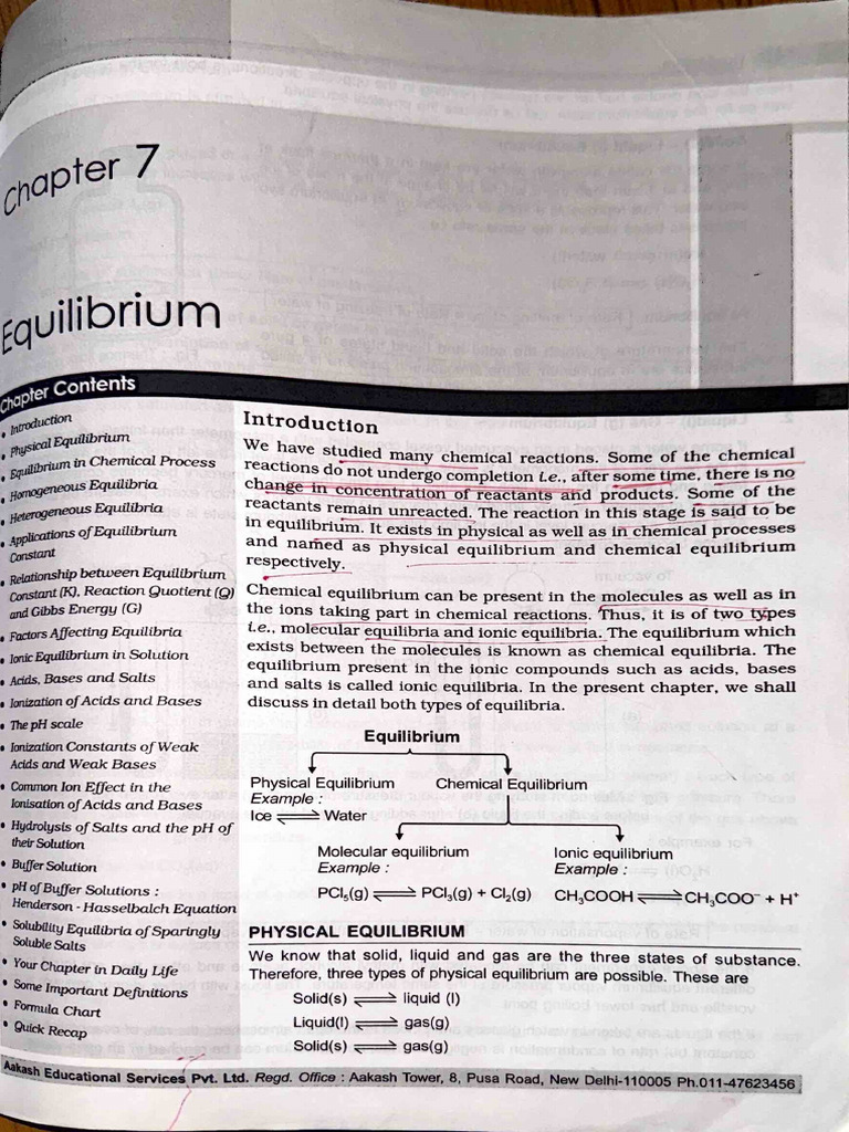 Physical Equilibrium 11th | PDF | Chemical Equilibrium | Gases