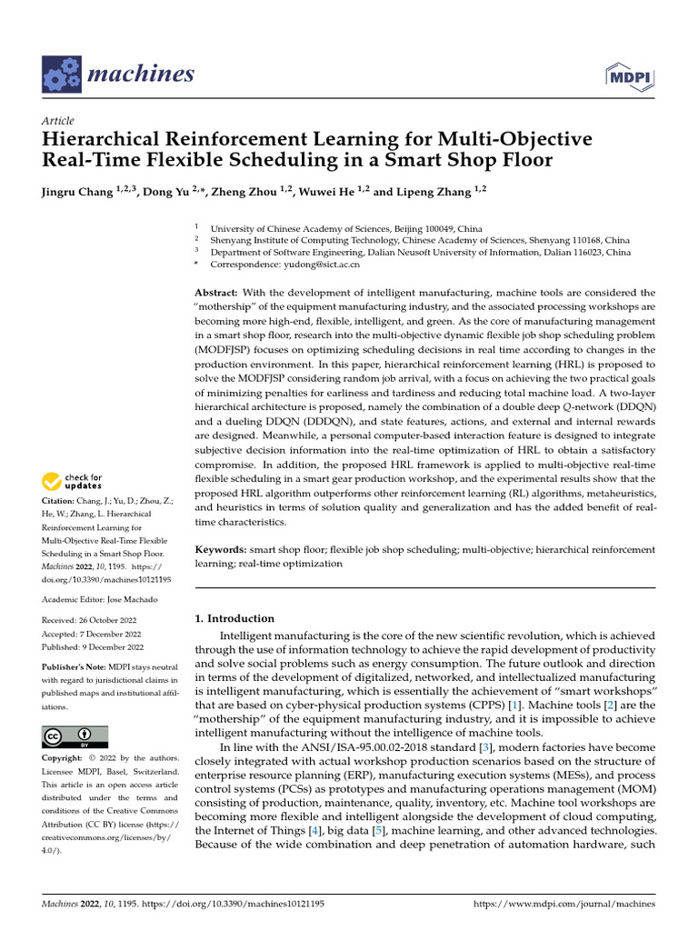 Machines 10 01195 v2 | PDF | Mathematical Optimization | Applied Mathematics