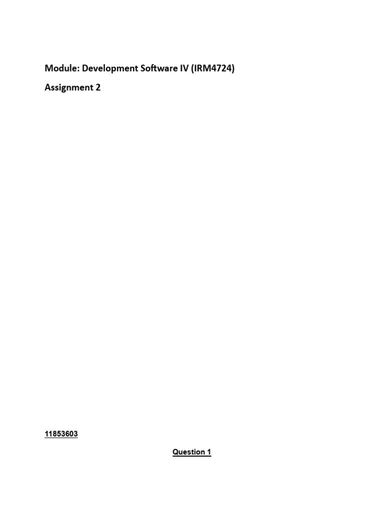 Development Software IV Assignment 2.. 1 | PDF | Blackberry | Ios