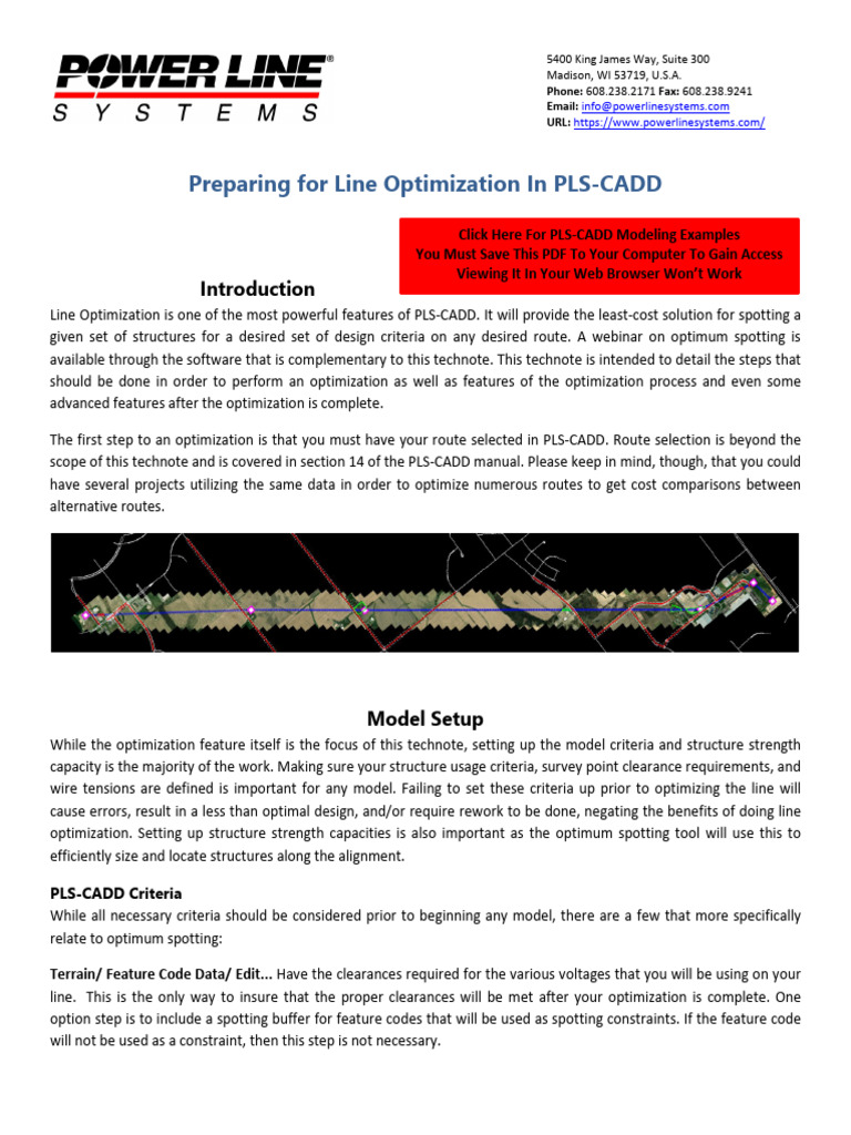 Line Optimization in PLS-CADD Guide | PDF | Mathematical Optimization ...