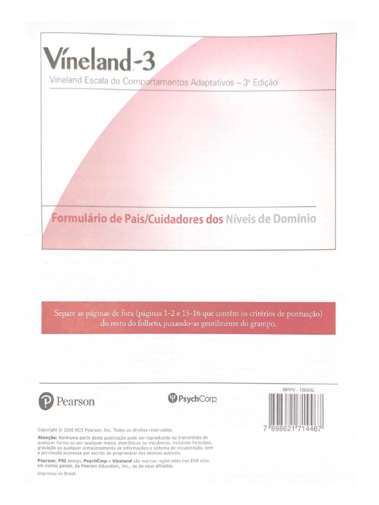 Vineland Pais e Cuidadores Dos Niveis de Domínio | PDF