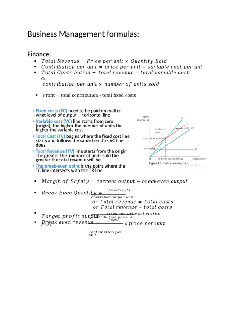 Business Management Formulas | PDF | Depreciation | Book Value