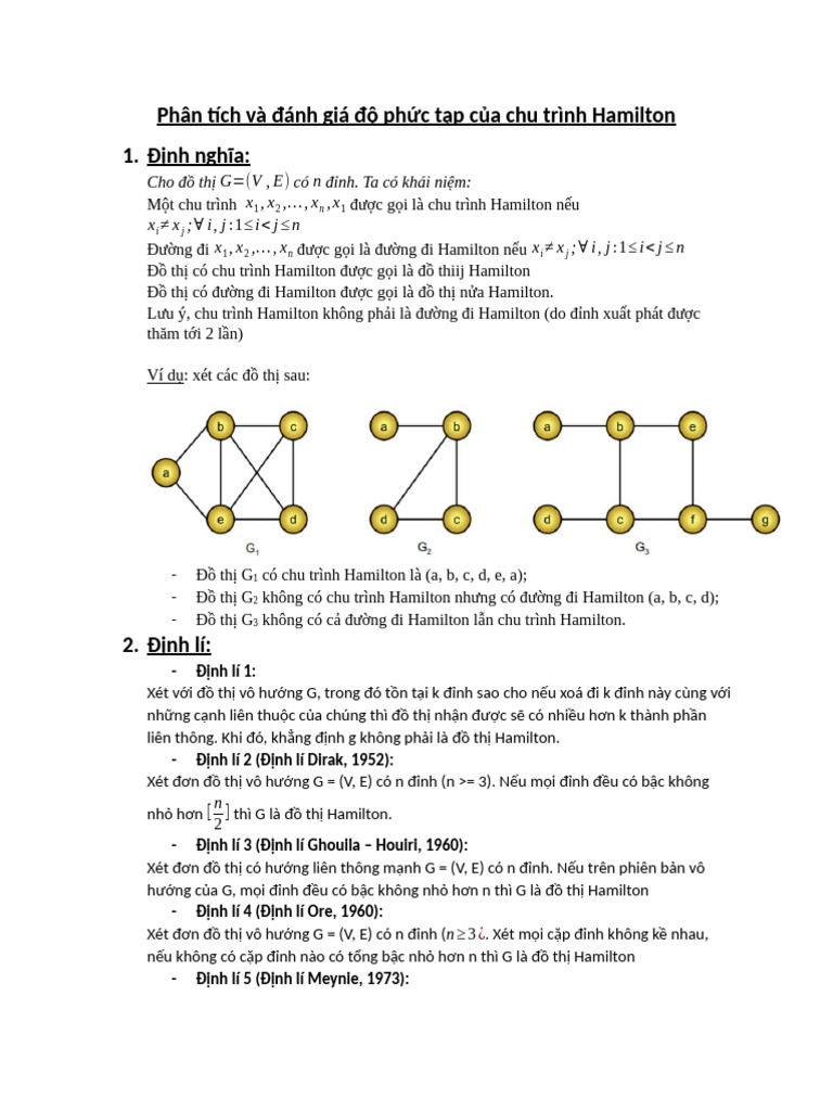 Phân Tích Và Đánh Giá Đ PH C T P C A Chu Trình Hamilton | PDF