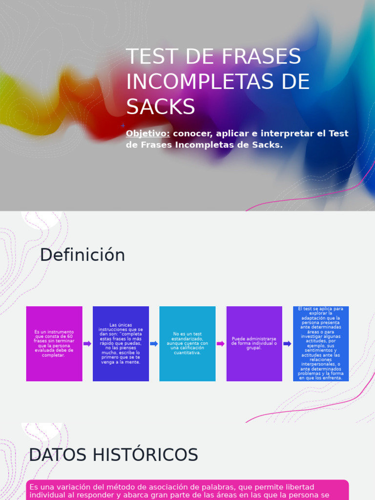 11 Test de Frases Incompletas de Sacks | PDF | Validez (Estadísticas ...